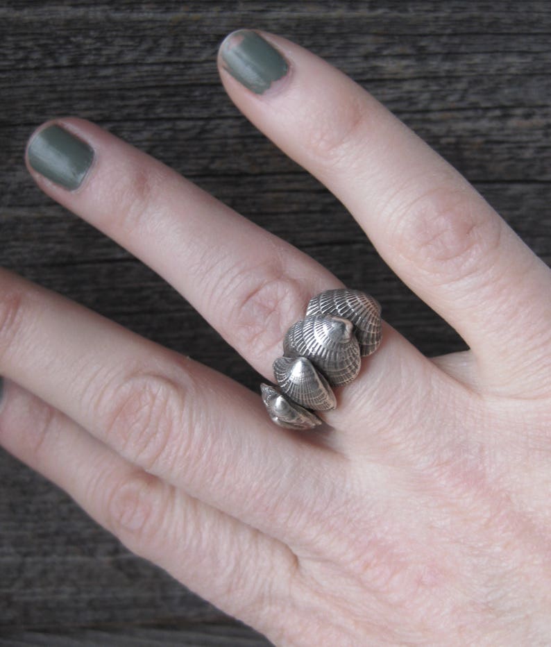 FAN SHELL Seashell Ring Summer Beach Ring Made to Order Size Sterling ...