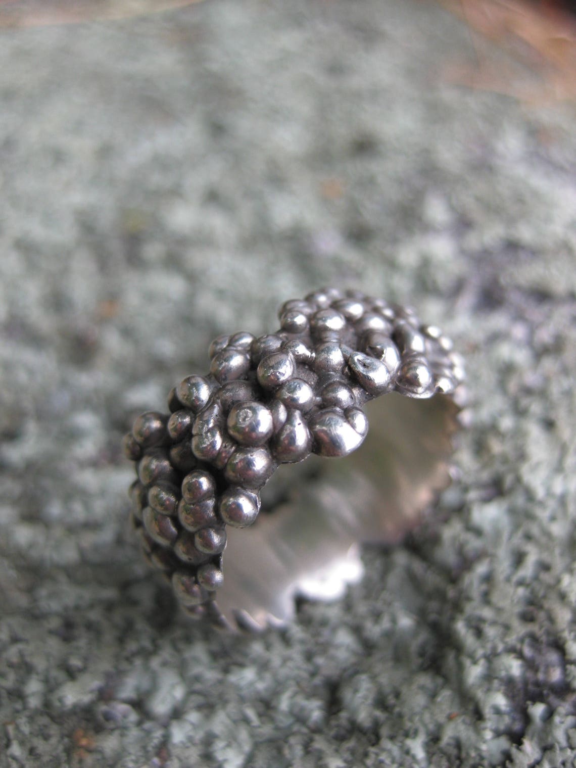 TINY BUBBLES Sterling Silver Ring Band Mens Womens Made to | Etsy