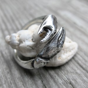 Seashell Crab Ring CLAW Sterling Silver Sea Shell Bypass Ring, June ...