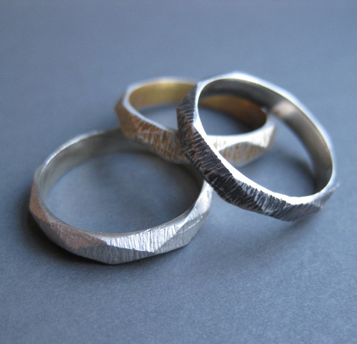 Sterling Silver FACET Ring Your Choice of Finish Color READY | Etsy