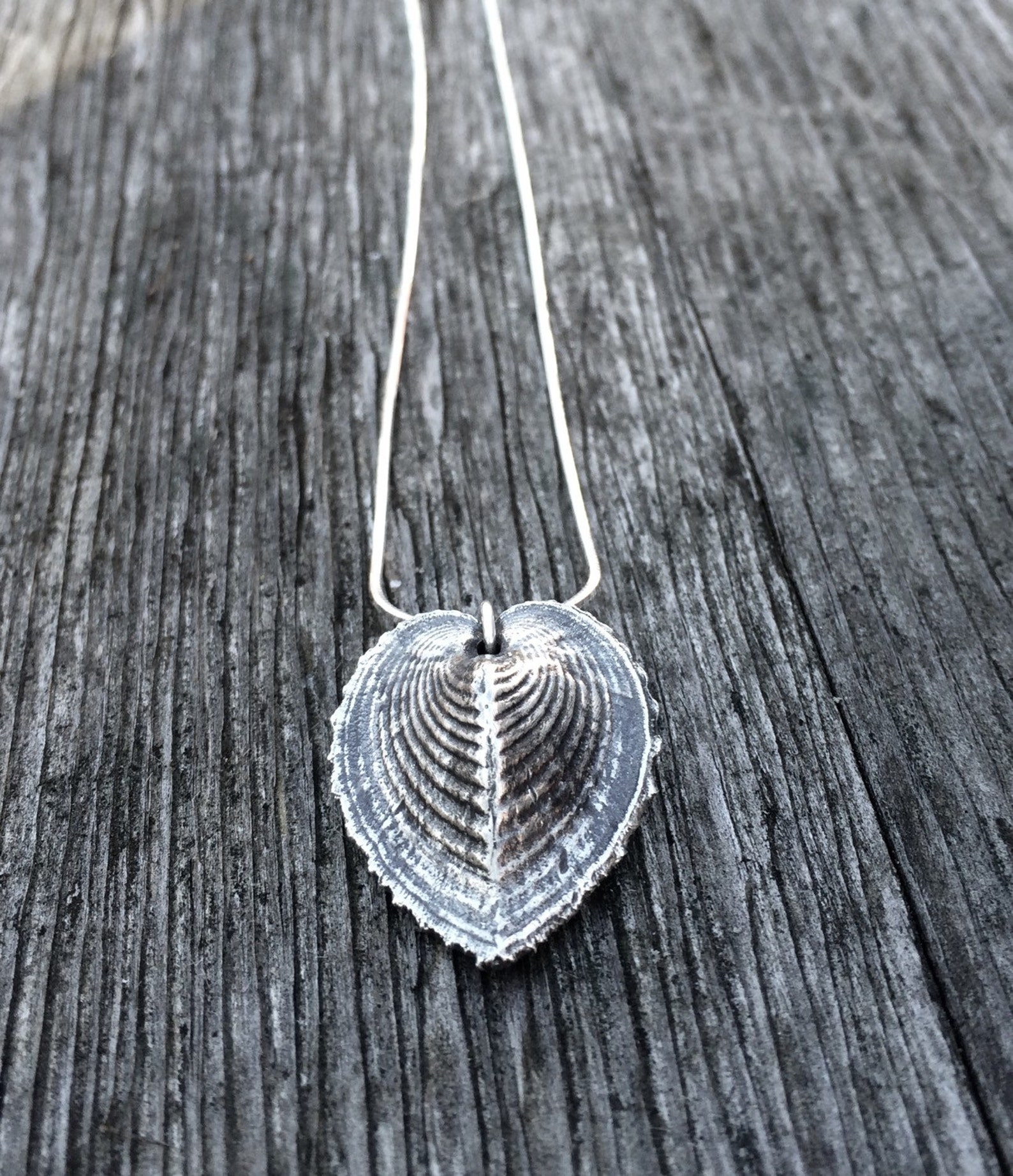 HEART Cockle Shell Pendant Sterling Silver Seashell Long - Etsy