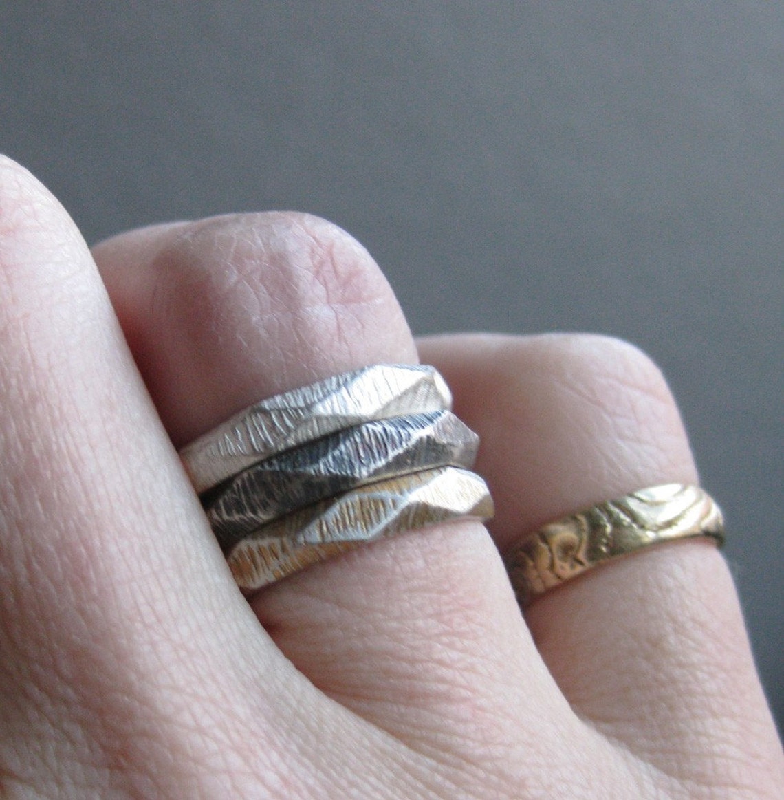 Sterling Silver FACET Ring Your Choice of Finish Color READY | Etsy