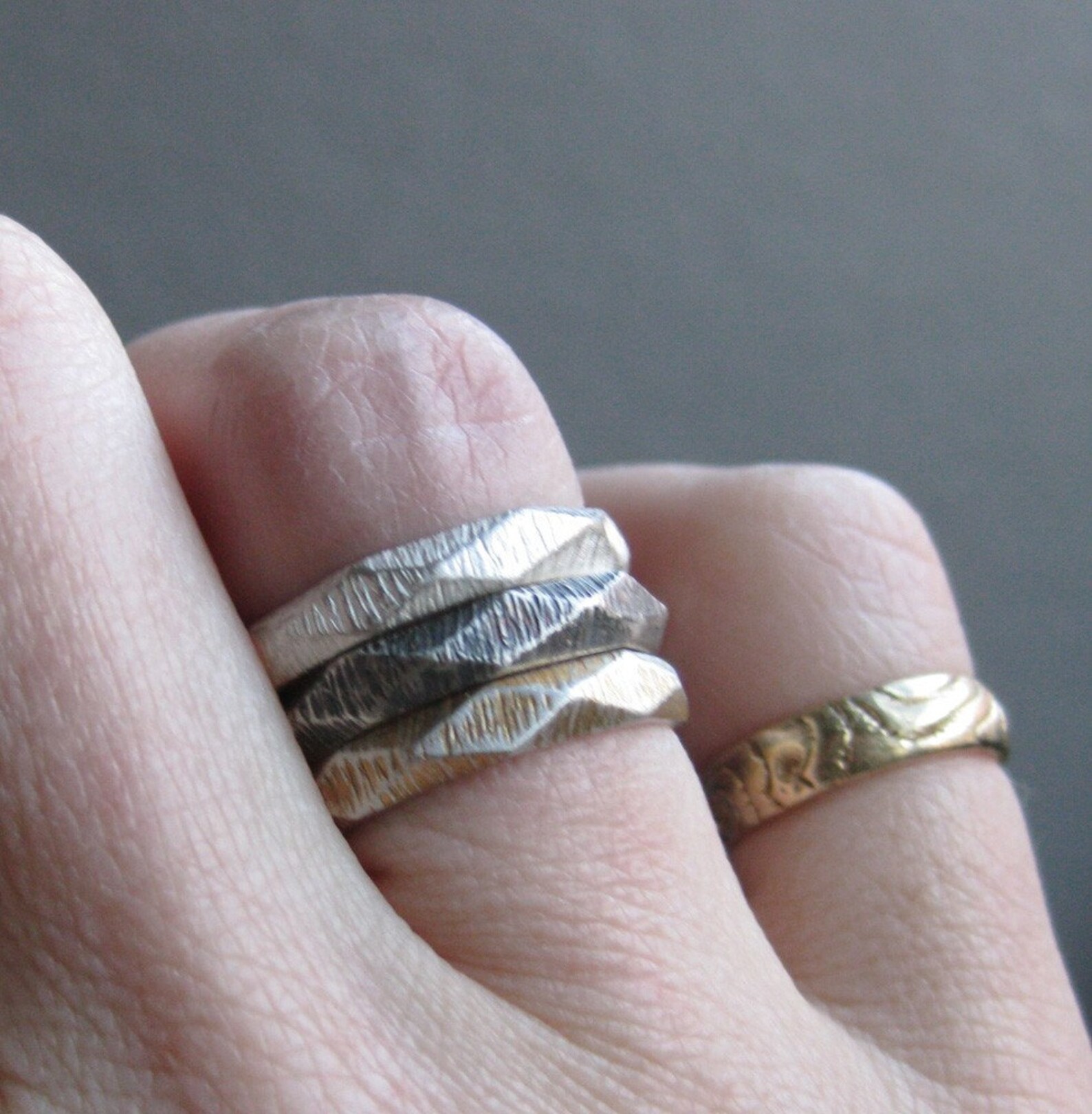 Sterling Silver FACET Ring Your Choice of Finish Color READY | Etsy