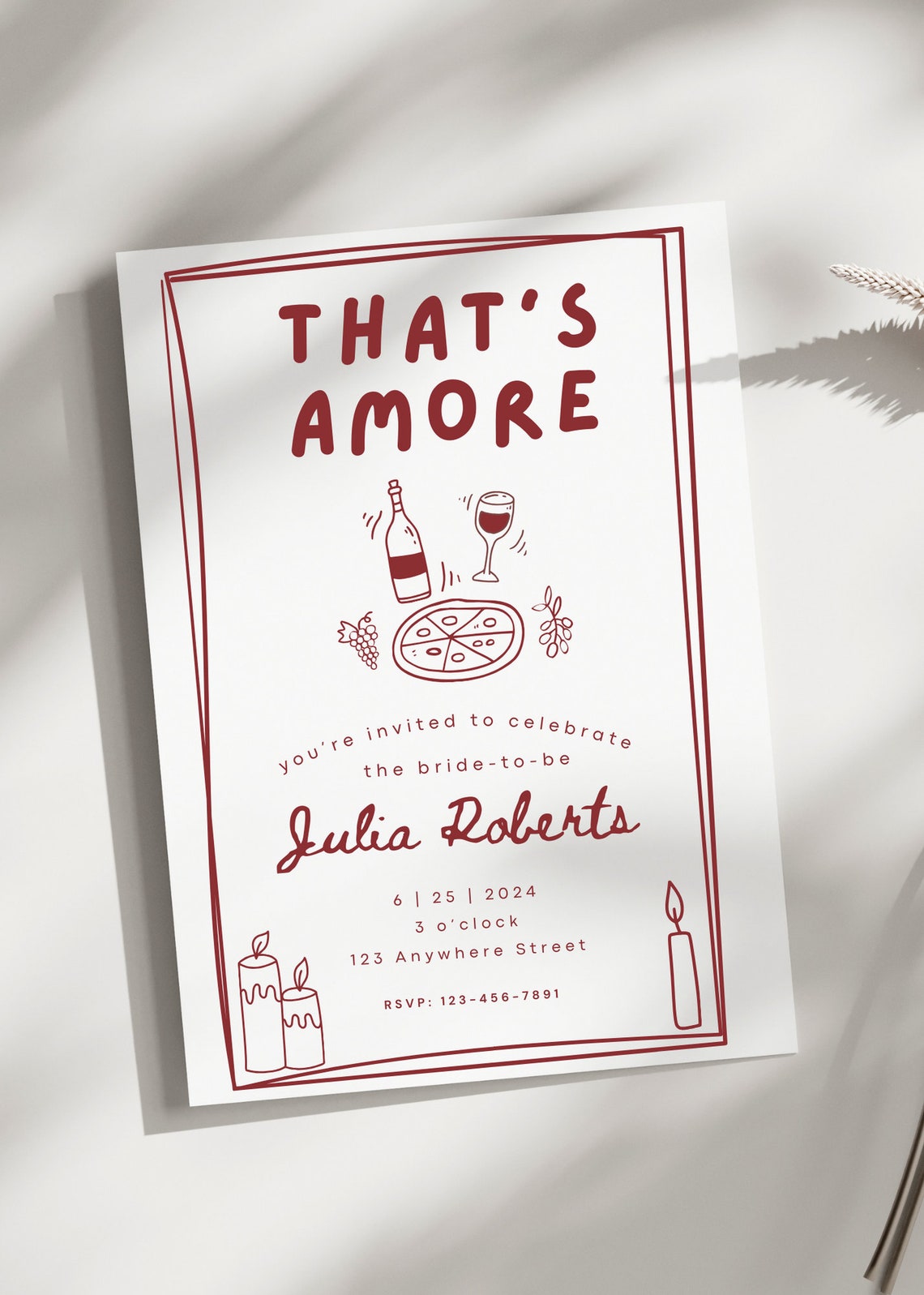 That's Amore Shower Invitation, That's Amore Bridal Theme, Amore Shower ...