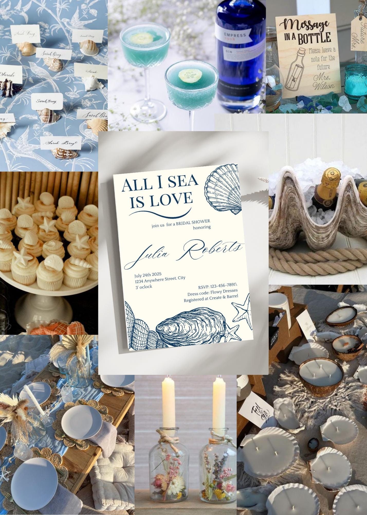All I Sea is Love Bridal Shower Invite, Costal Bridal Shower Theme ...