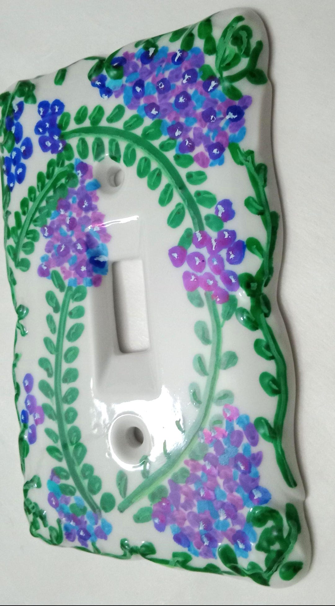 PRETTY PURPLE Hand Painted Switch Plate Porcelain - Etsy