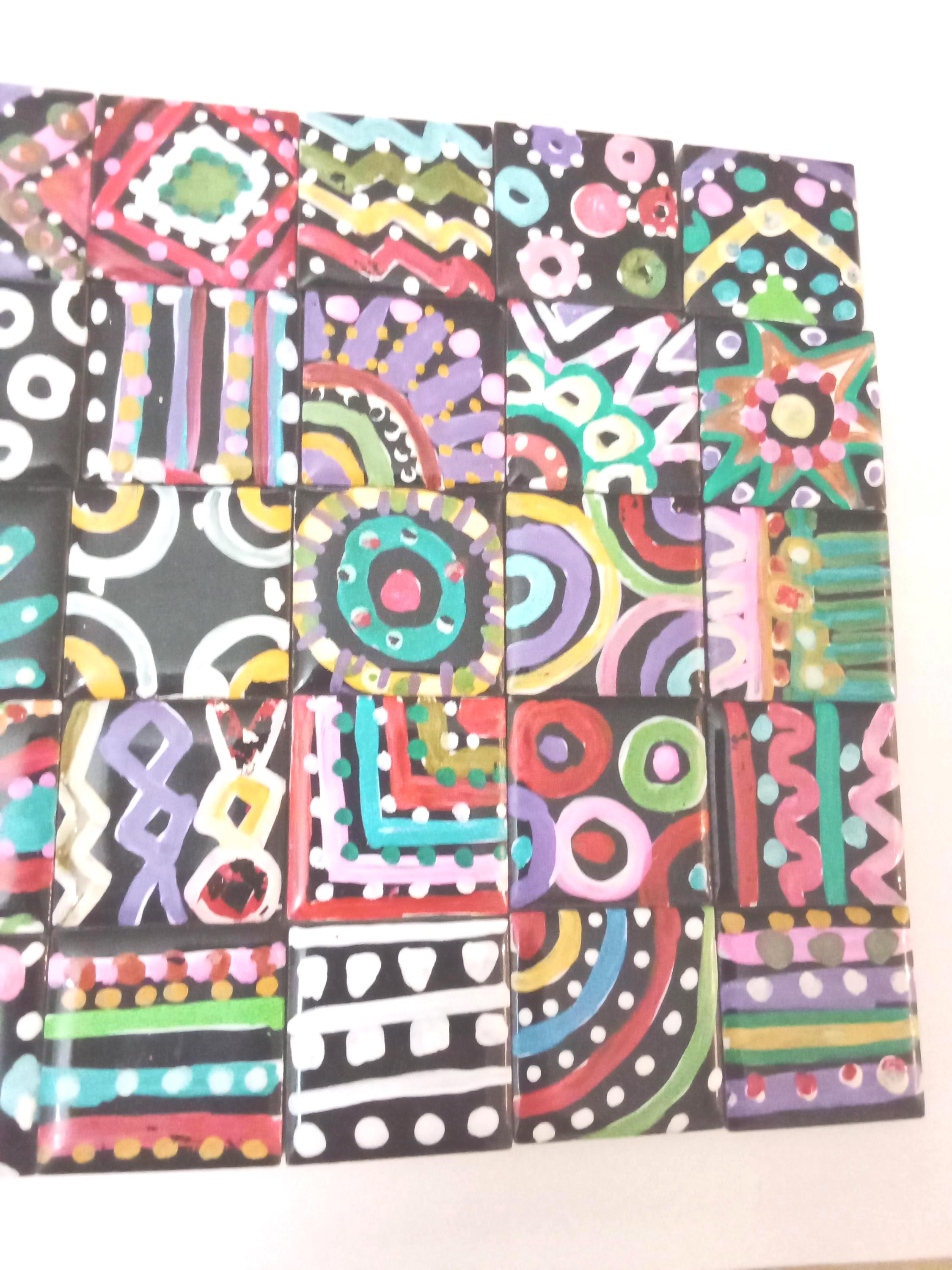 WACKY QUILT Hand Painted Zany Patterns Tiles - Etsy