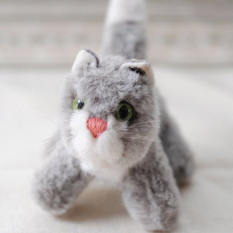 Steiff Vintage Small Gray Cat Plush Toy Cat Steiff Doll Figure Antique ...