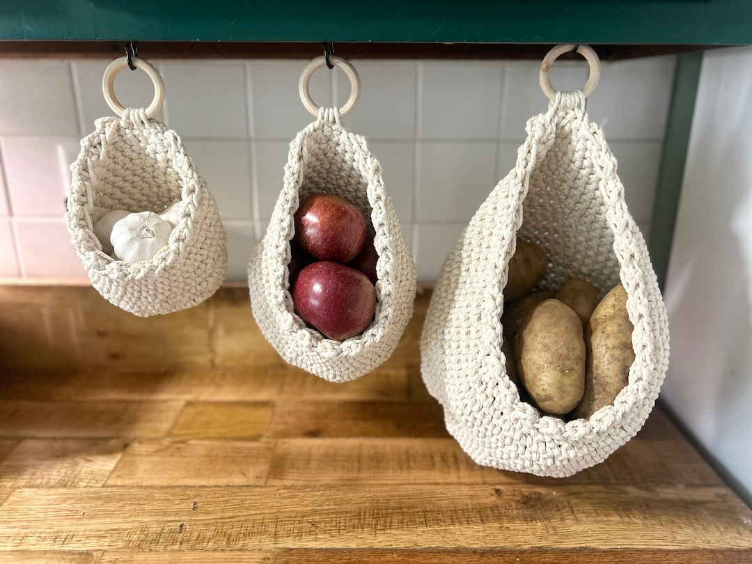 Crochet Hanging Garlic Basket Pattern - Etsy