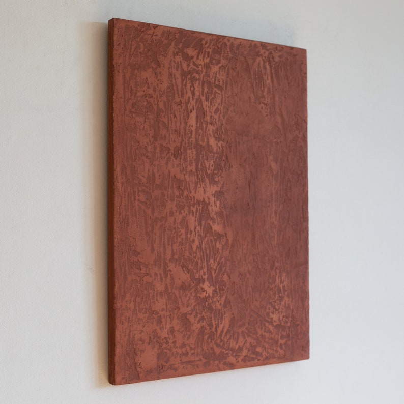 Japandi Red Textured Wall Art, Red Terracotta Earthy Artwork, Red ...