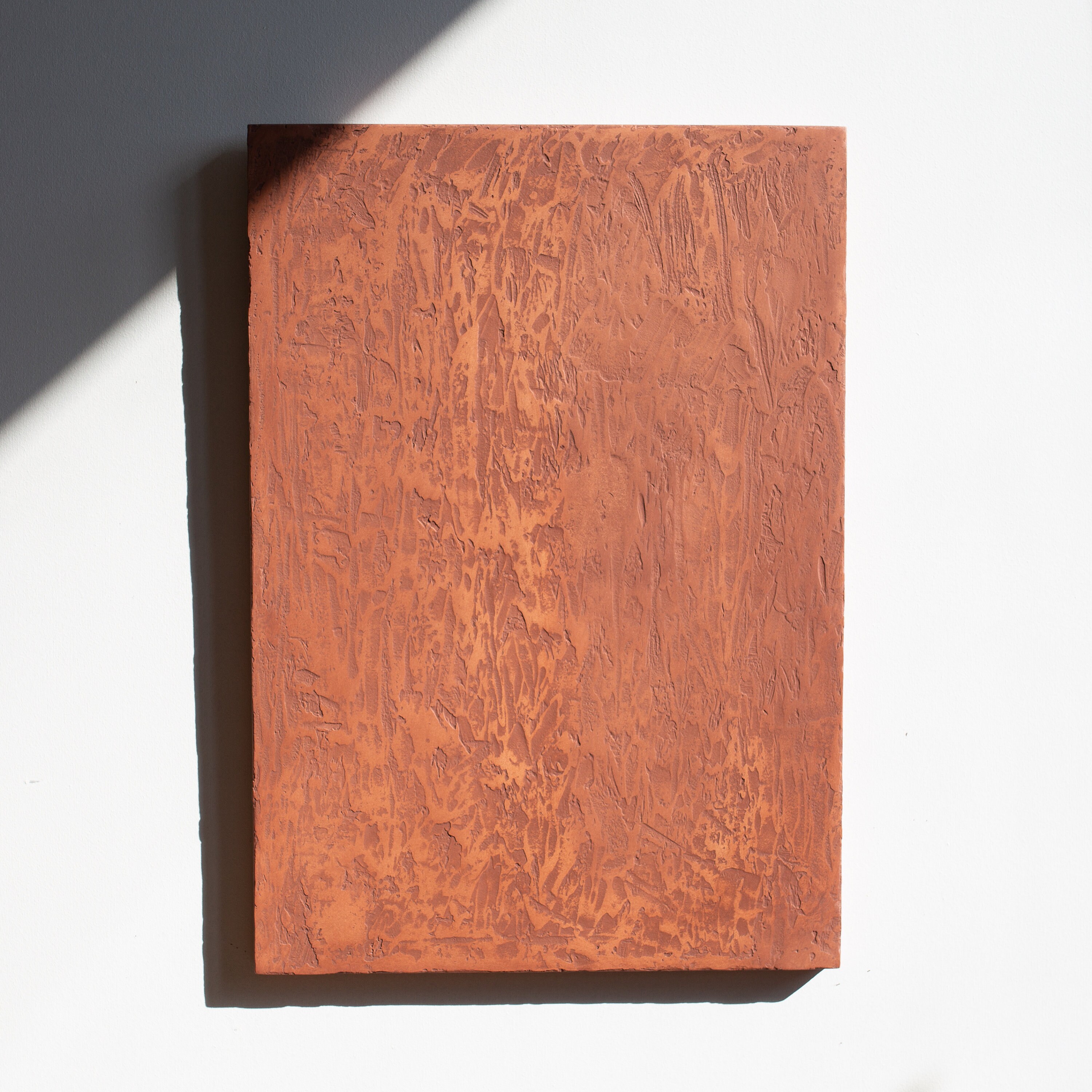 Japandi Red Textured Wall Art, Red Terracotta Earthy Artwork, Red ...