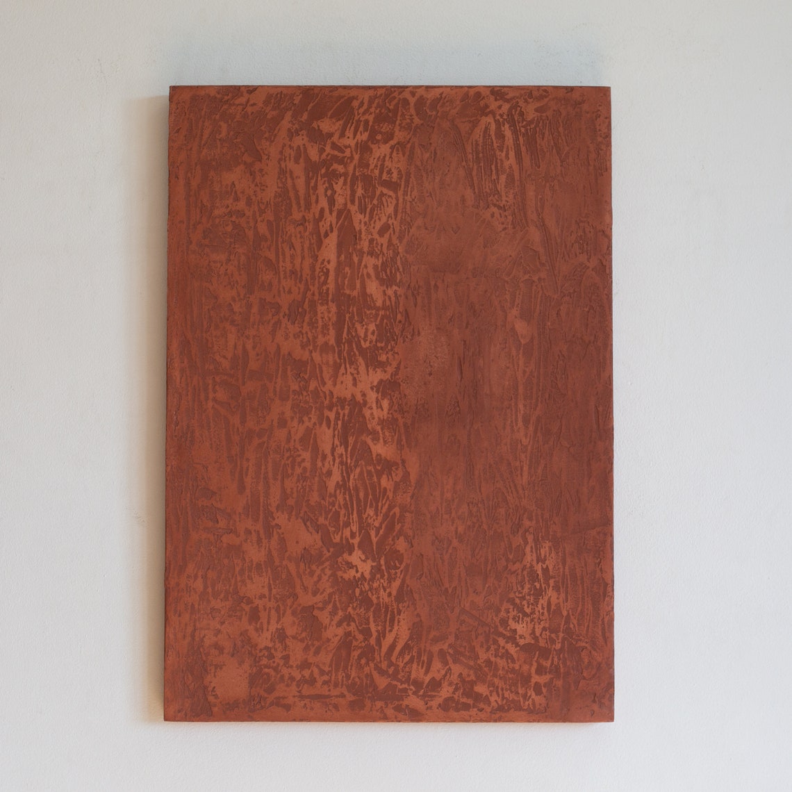 Japandi Red Textured Wall Art, Red Terracotta Earthy Artwork, Red ...