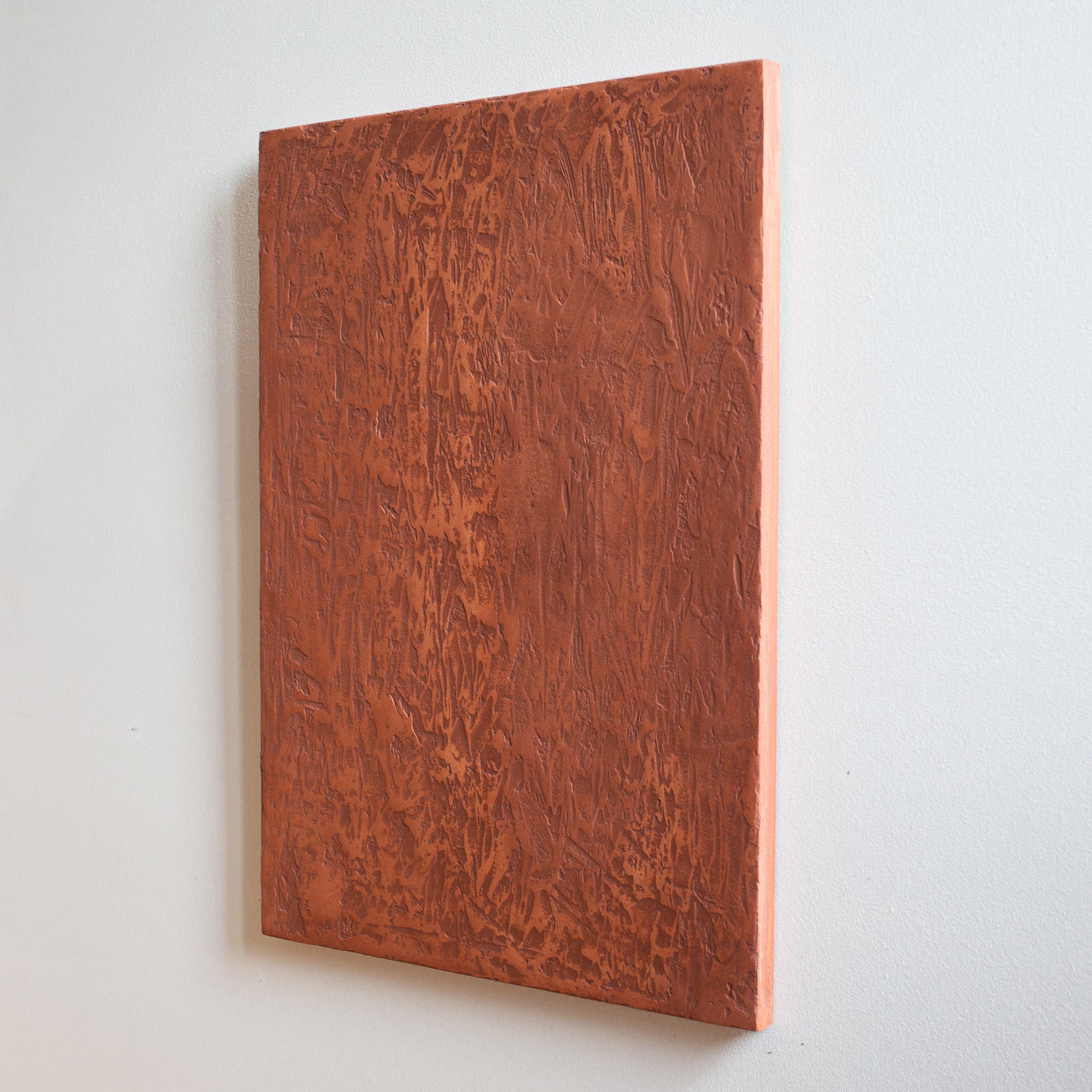 Japandi Red Textured Wall Art, Red Terracotta Earthy Artwork, Red ...