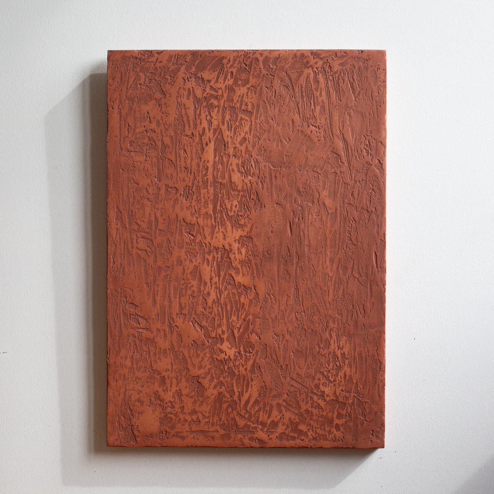 Japandi Red Textured Wall Art, Red Terracotta Earthy Artwork, Red ...