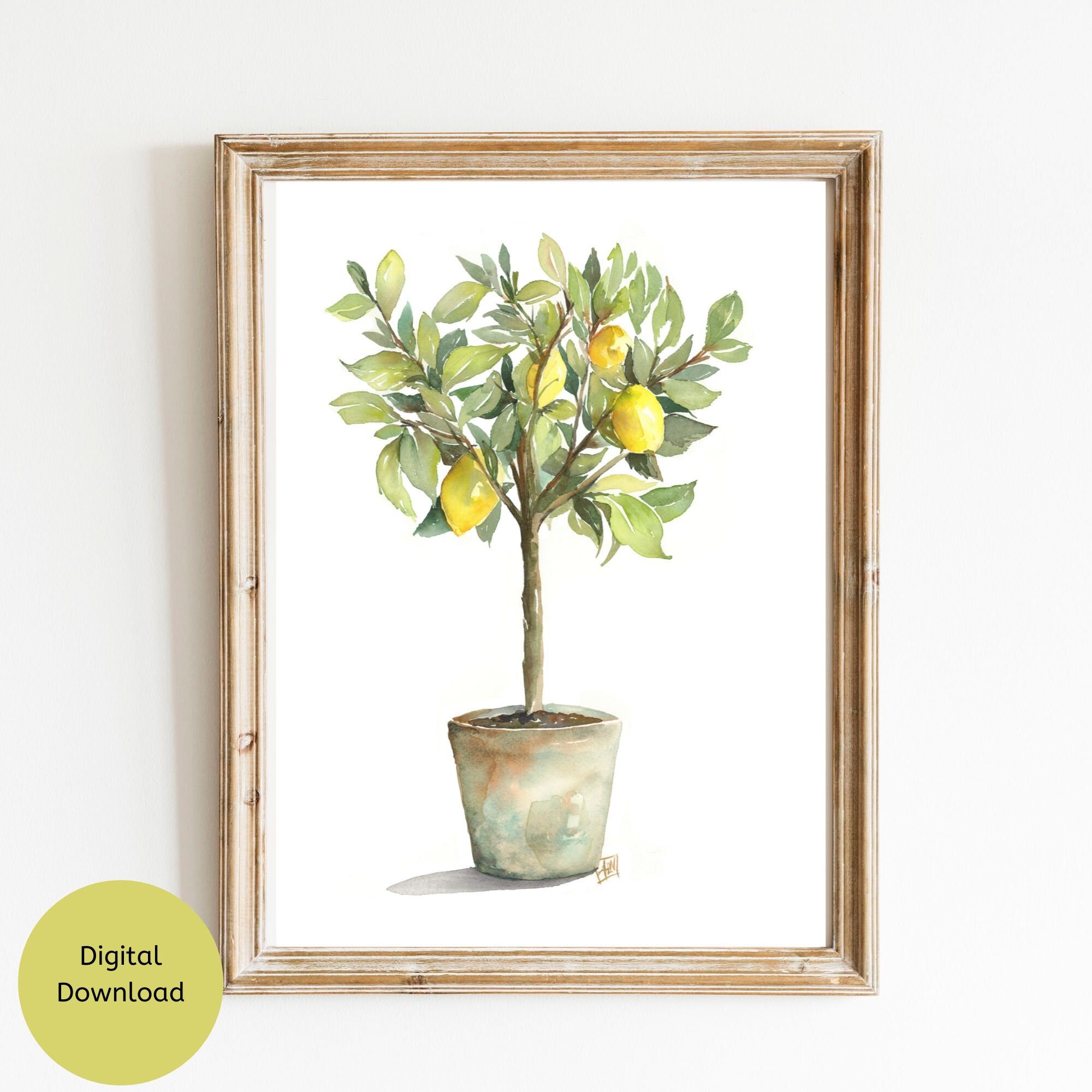 Lemon Tree Printable Art, Digital Prints, Kitchen Art, Wall Decor - Etsy