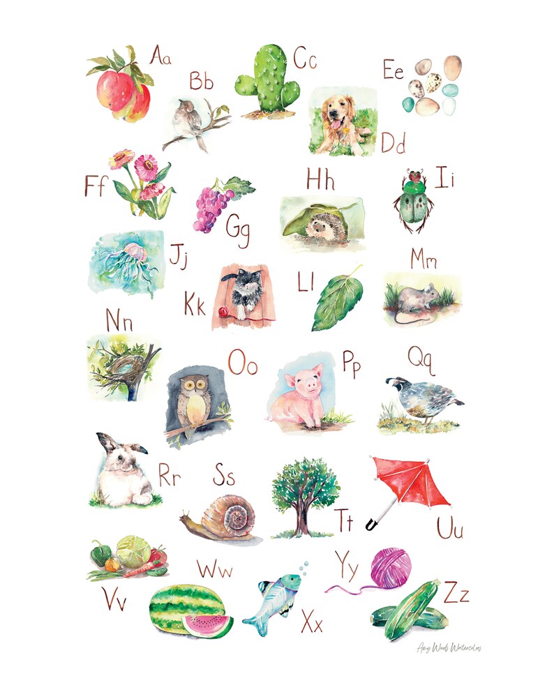 ABC Printable Art, Digital Prints, Kids Room/teacher/class Room ...