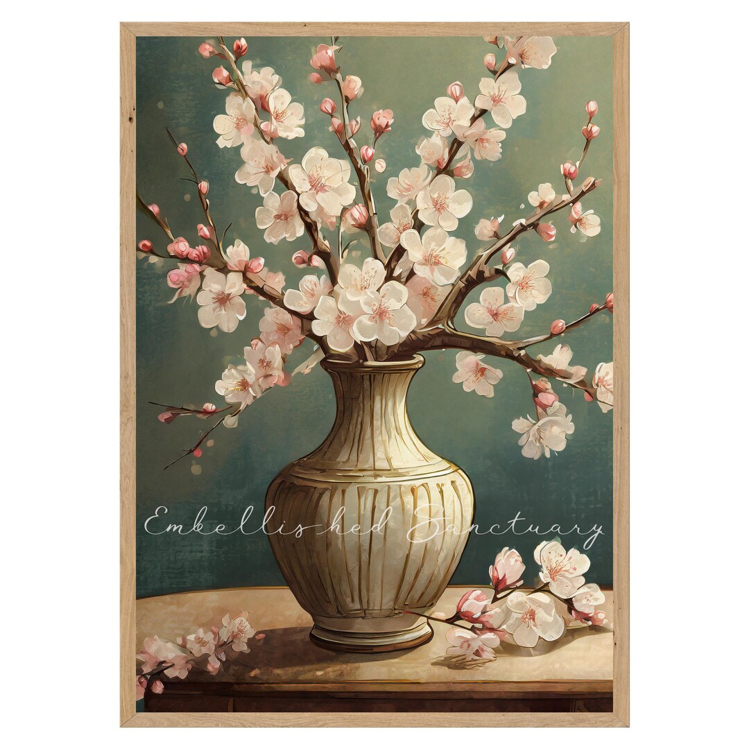 Cherry Blossom Stems, Printable Digital Artwork 300 DPI Instant ...