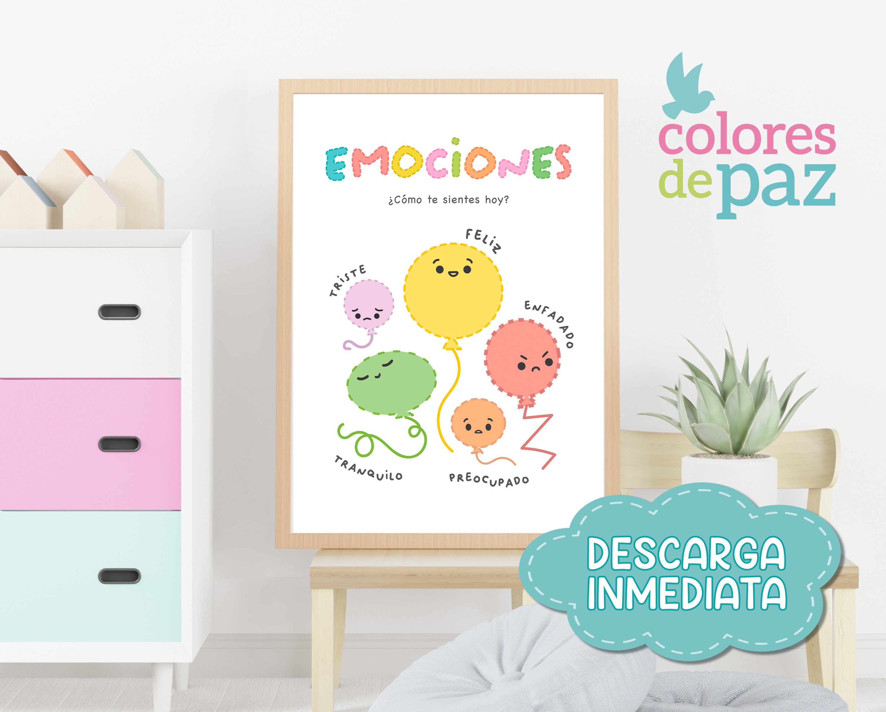 Spanish Emotions Poster, Mental Health, Educational, Anxiety ...