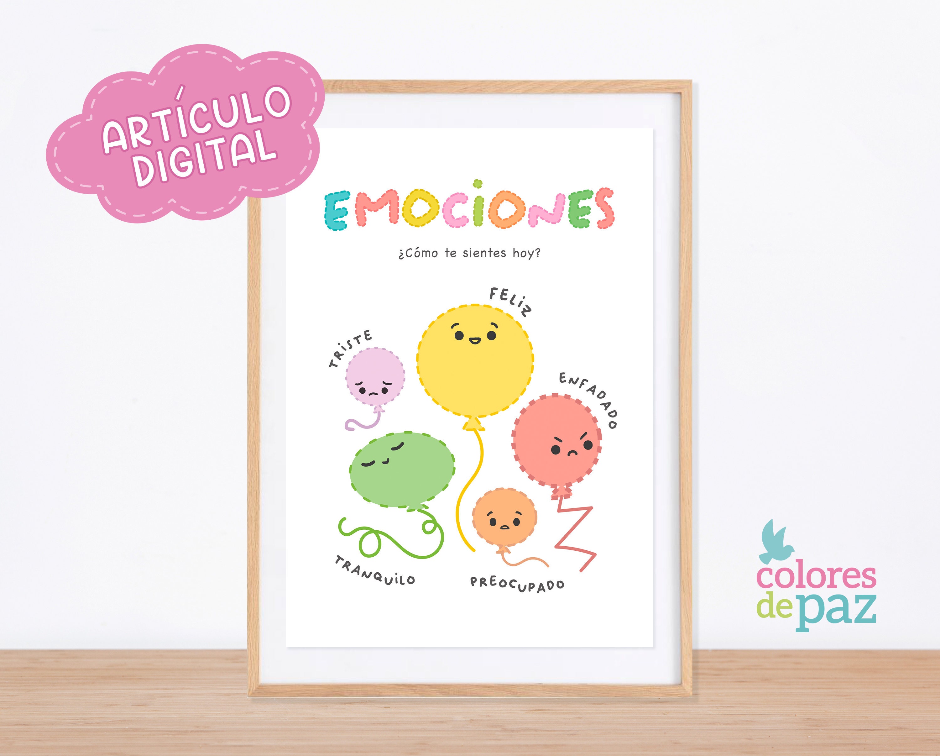 Spanish Emotions Poster, Mental Health, Educational, Anxiety ...