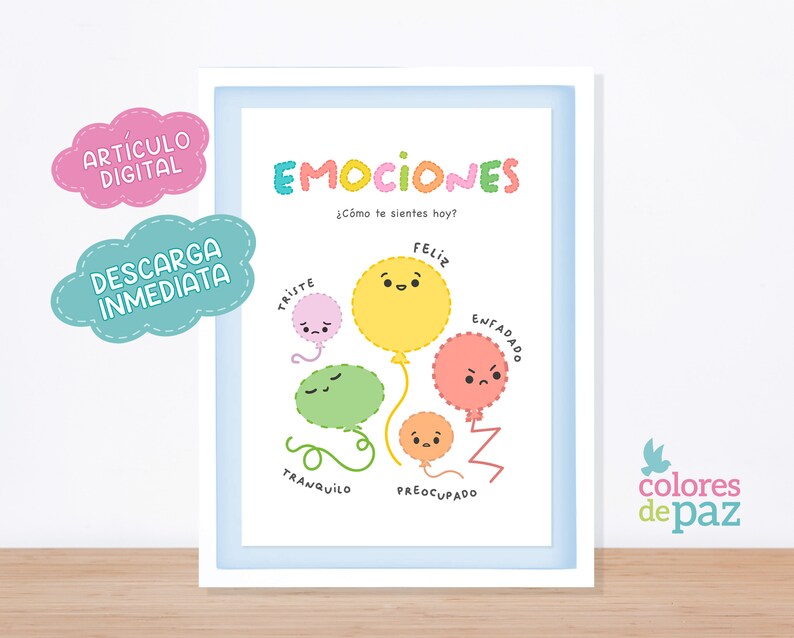 Emotions Poster Spanish, Mental Health, Educational, Anxiety ...