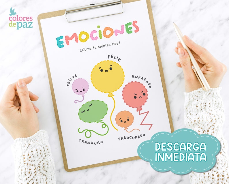 Emotions Poster Spanish, Mental Health, Educational, Anxiety ...