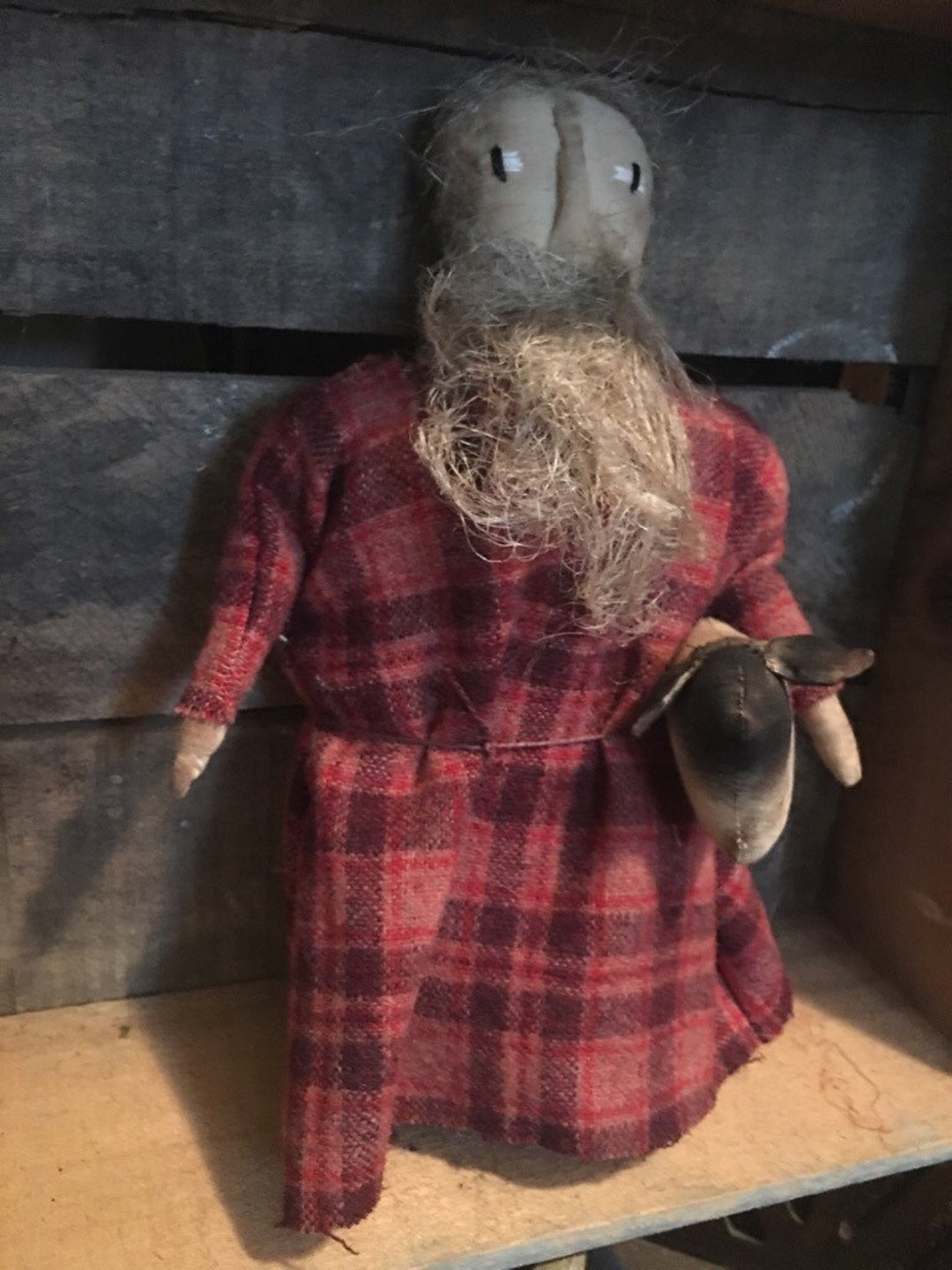 Primitive Christmas Santa With Sheep - Etsy