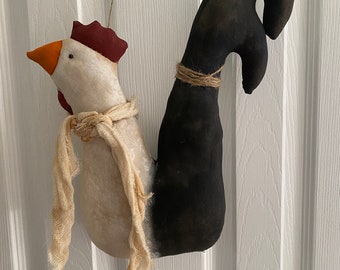 Primitive Rooster - Etsy