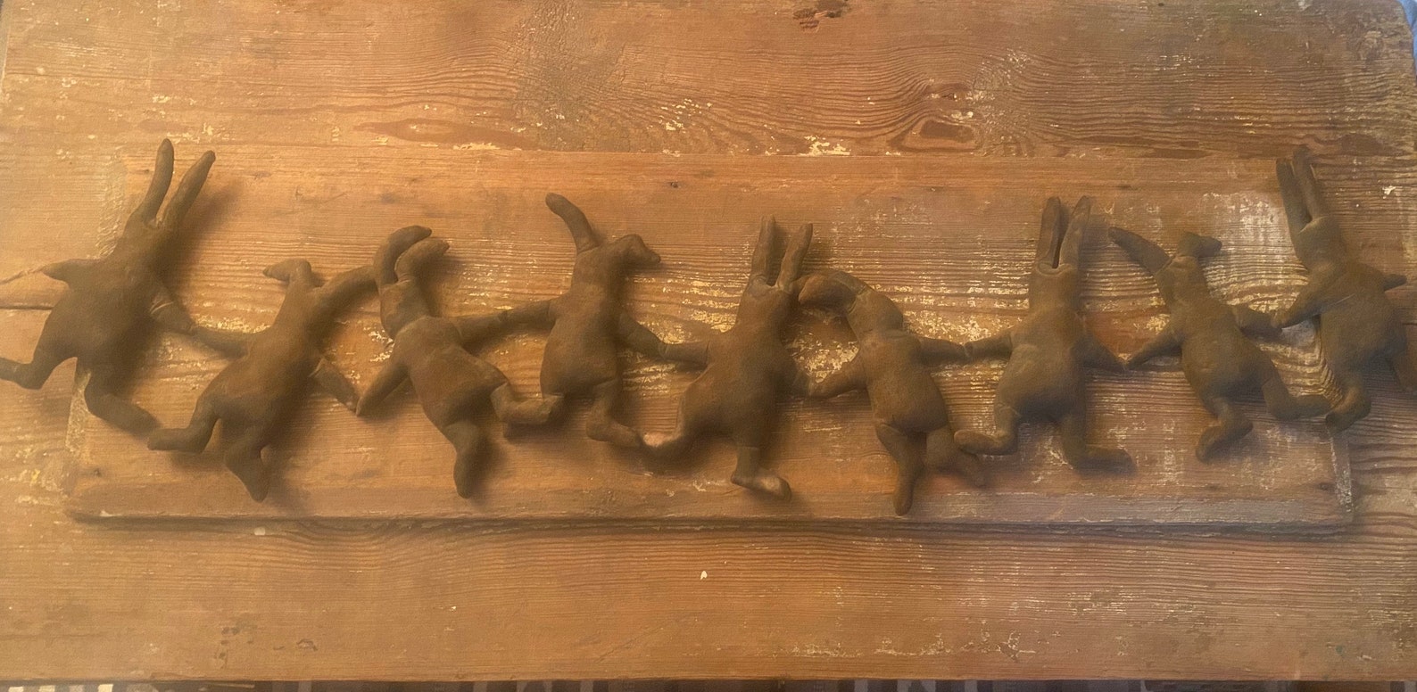 Primitive Dancing Bunny Garland - Etsy