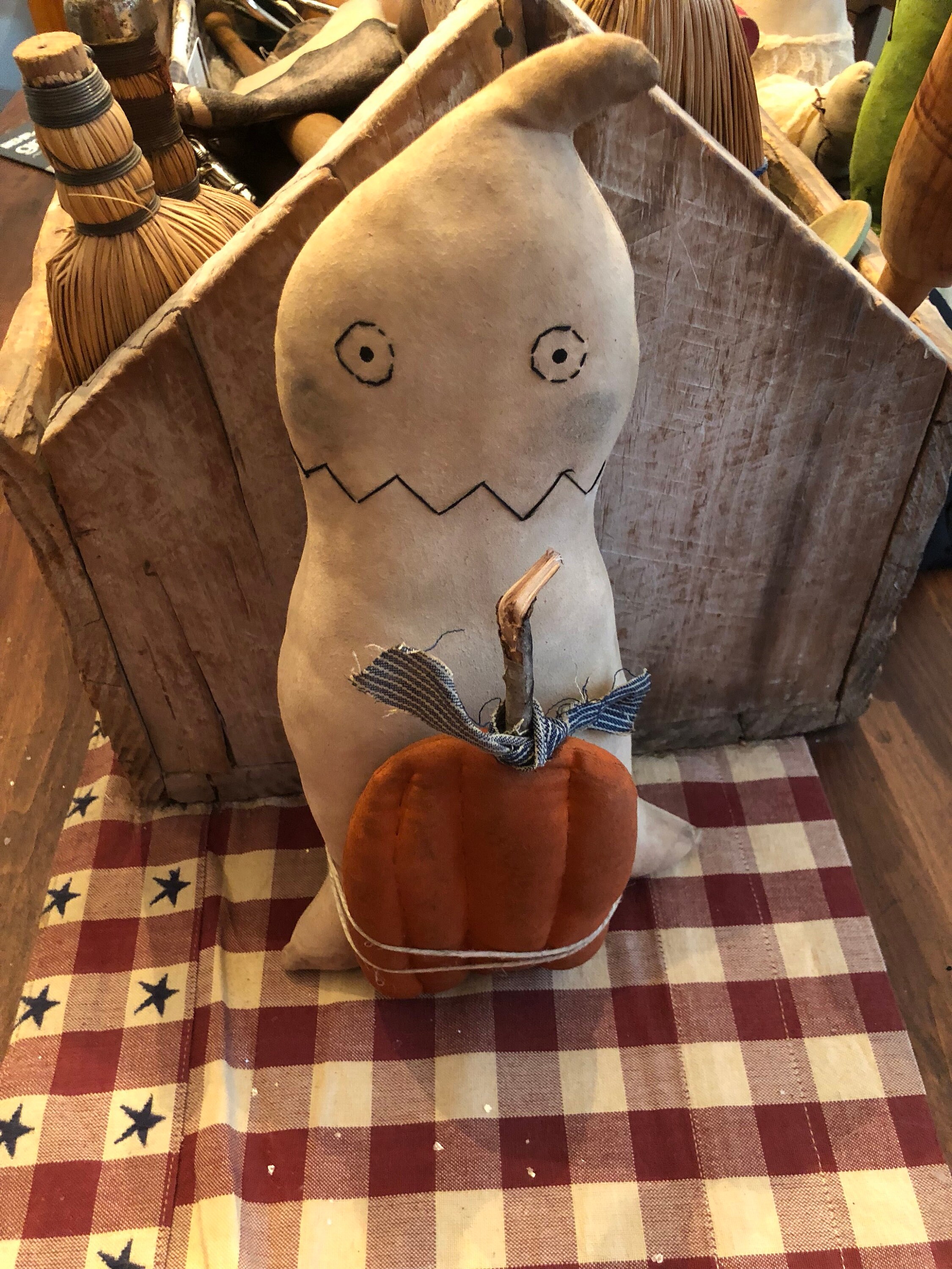 Primitive ghost Halloween pumpkin | Etsy