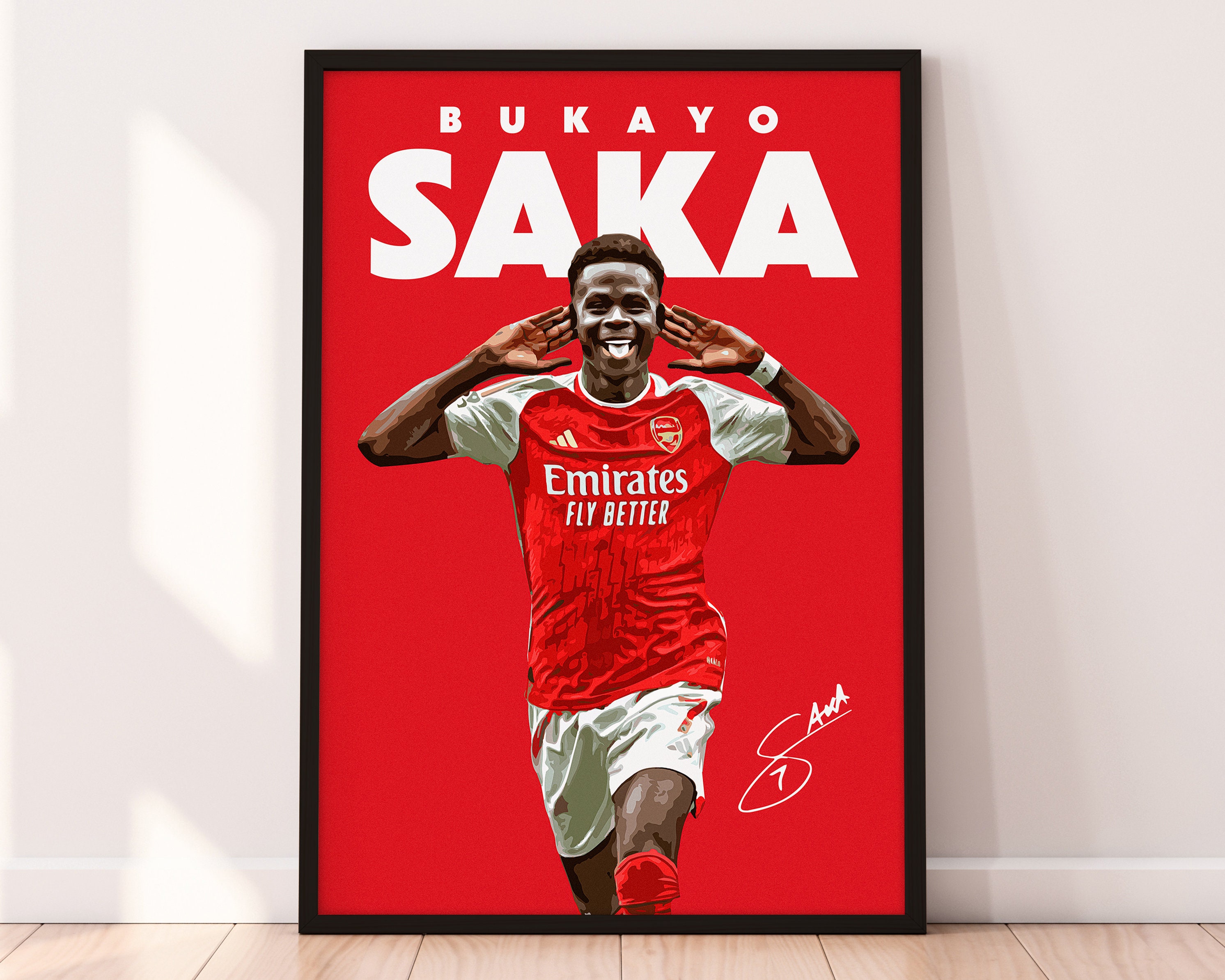 Saka Poster, Bukayo Saka 4K Printable Poster, Arsenal Soccer Poster ...