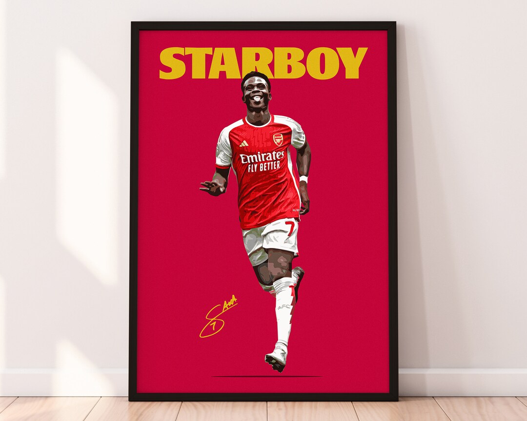 Saka Poster, Bukayo Saka 4K Printable Poster, Arsenal Soccer Poster ...