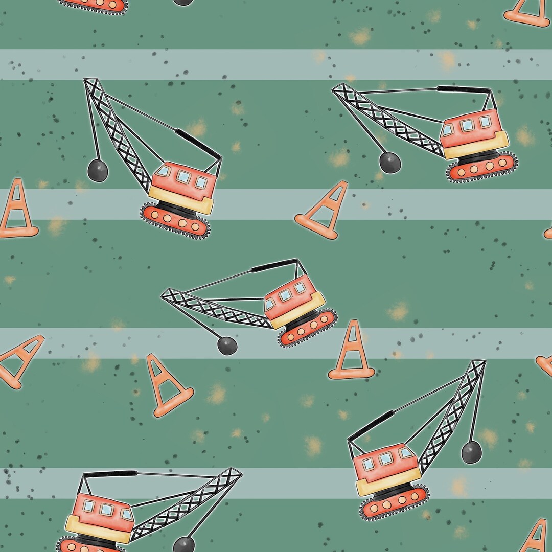 Construction Machine Seamless Pattern Digital File, Construction ...