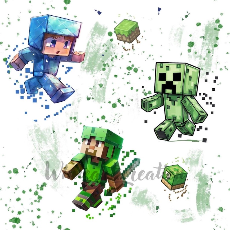 Minecraft Seamless Pattern Digital File, Fabric Design, Baby Pattern ...