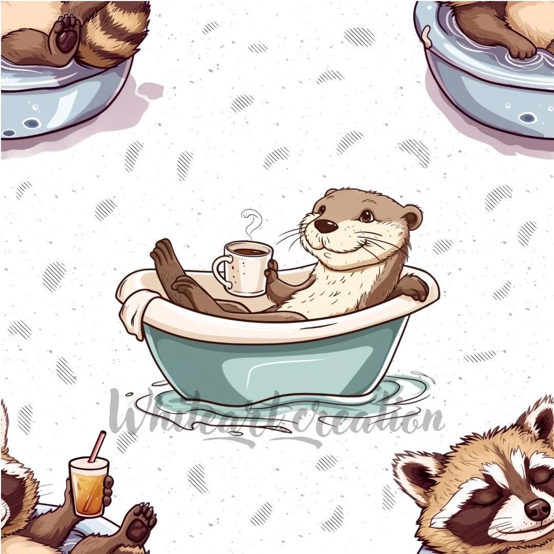 Otter Seamless Pattern Digital File, Otter Fabric Design, Baby Pattern ...