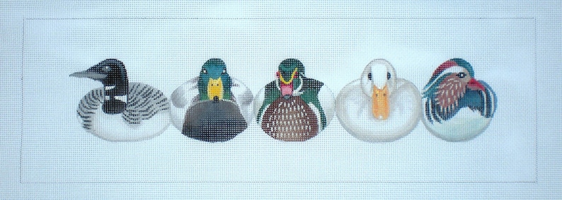 Needlepoint Canvas Handpainted Duck Gathering on 14ct. Canvas - Etsy
