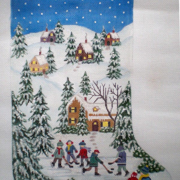 Needlepoint Stocking Canvas Handpainted winter Frost Fairy on 18ct. - Etsy