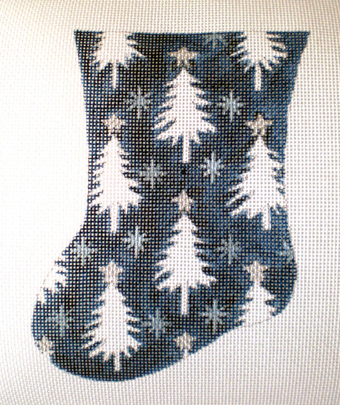 Needlepoint Canvas Handpainted 6" Mini Pine Forest Stocking on 18ct. - Etsy