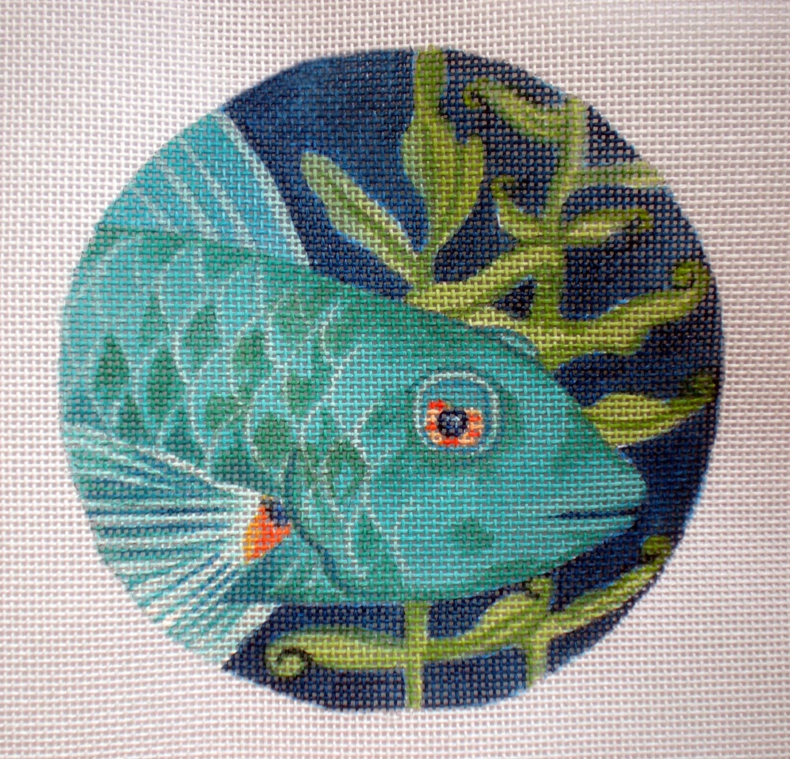 Needlepoint Canvas Handpainted 5" Parrot Fish on 18ct. - Etsy