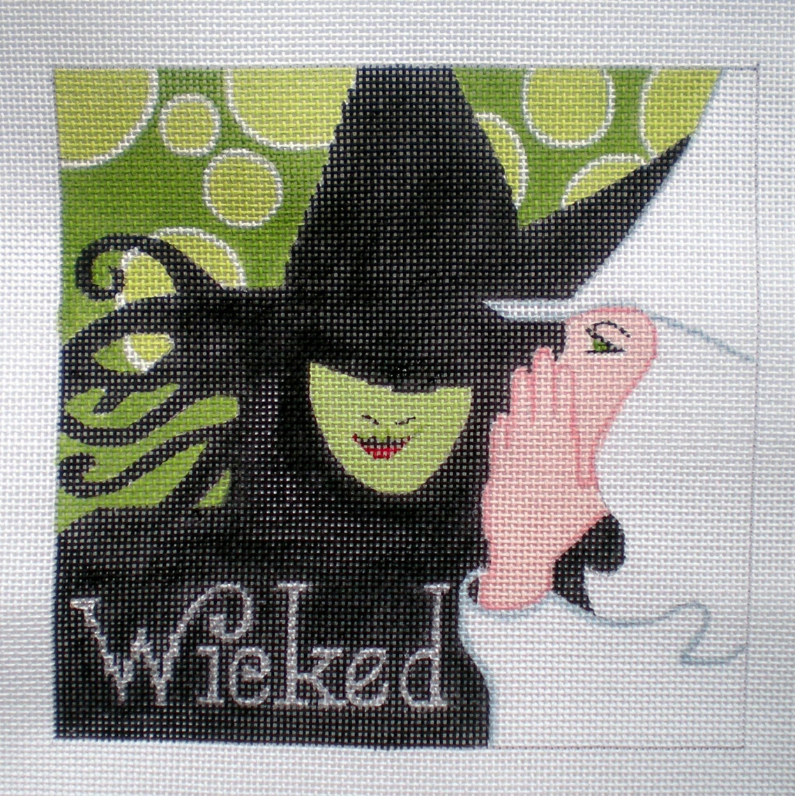 Needlepoint Canvas Hand Painted New Wicked 6" X 6" on 18ct. - Etsy