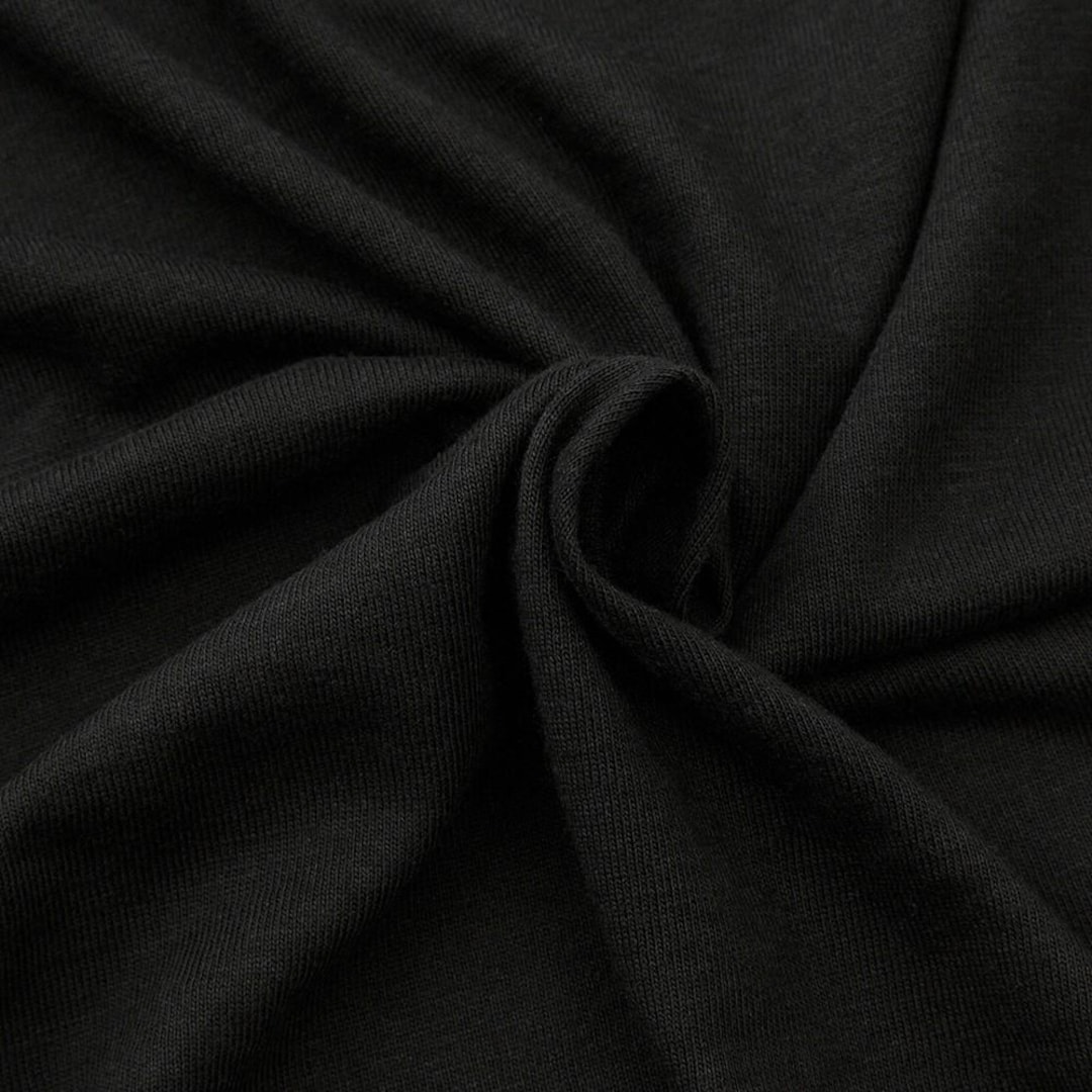 Black Solid Cotton Tencel Knit Lightweight Sueno From Robert Kaufman 1/ ...