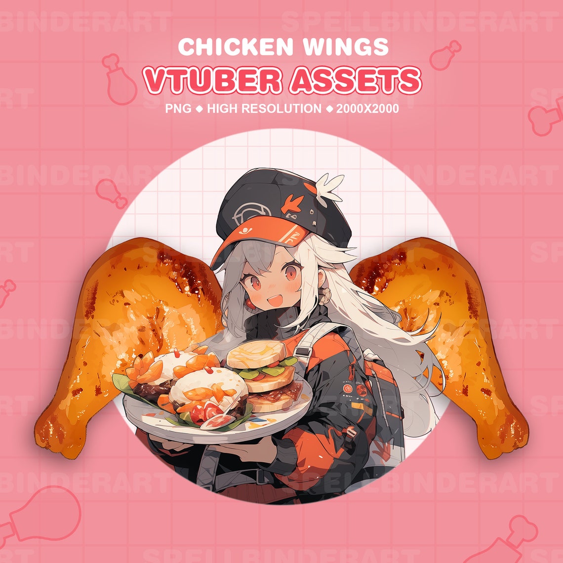 VTUBER Chicken Wings Wings Twitch Vtuber Decoration Digital Download ...