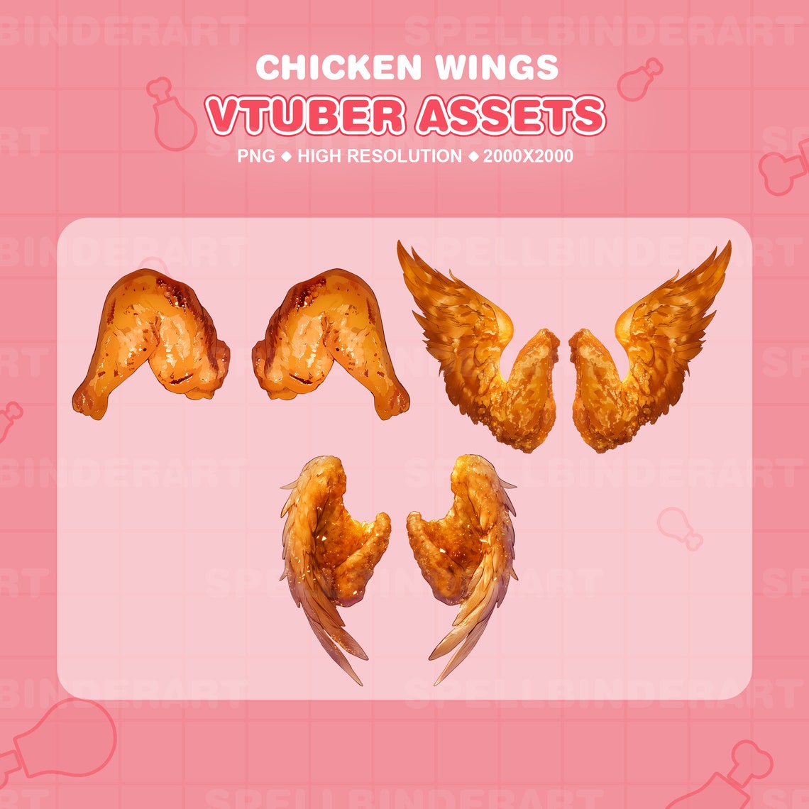 VTUBER Chicken Wings Wings Twitch Vtuber Decoration Digital Download ...