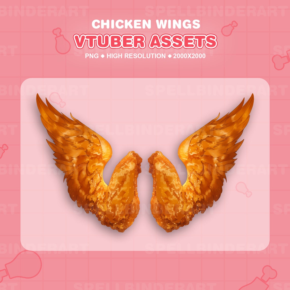 VTUBER Chicken Wings Wings Twitch Vtuber Decoration Digital Download ...