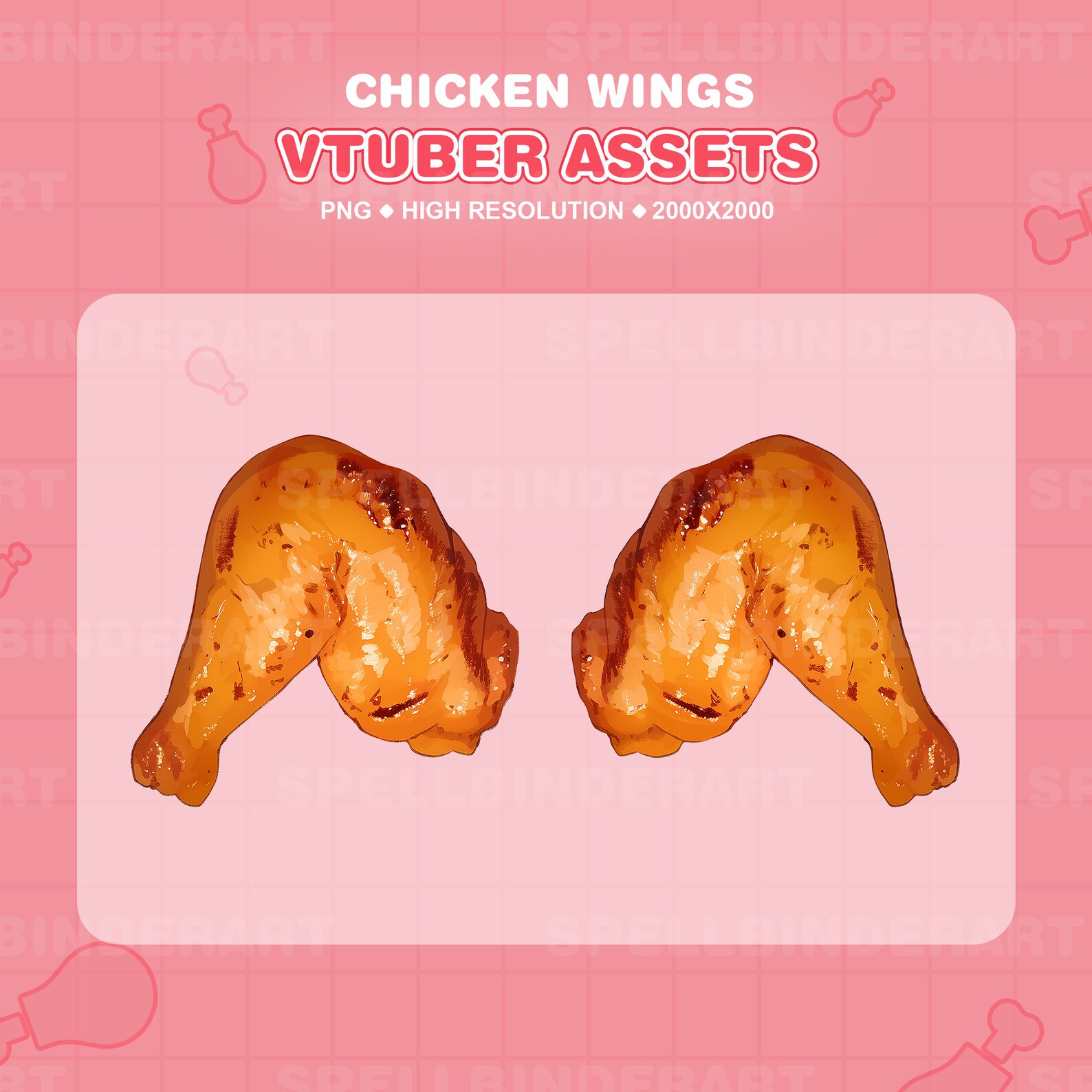 VTUBER Chicken Wings Wings Twitch Vtuber Decoration Digital Download ...