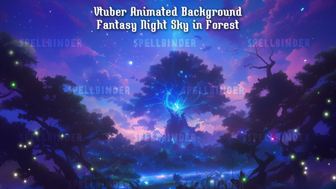 Enchanting Vtuber Forest Night Sky Background Animation - Etsy