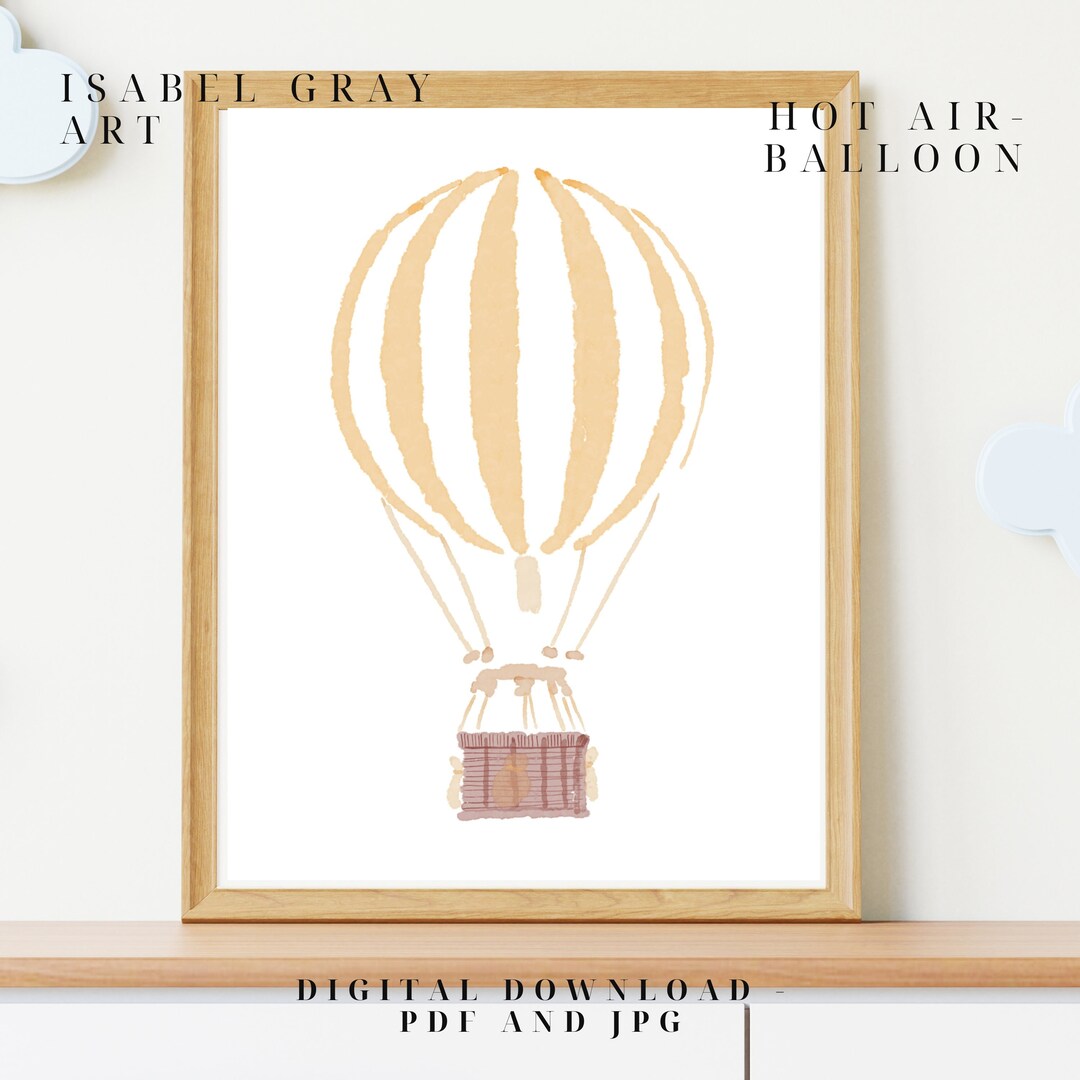 Hot Air Balloon Printable Nursery Décor - Printable Art - Watercolour ...