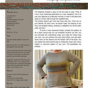 Weekend Sweater Knitting Pattern - Etsy