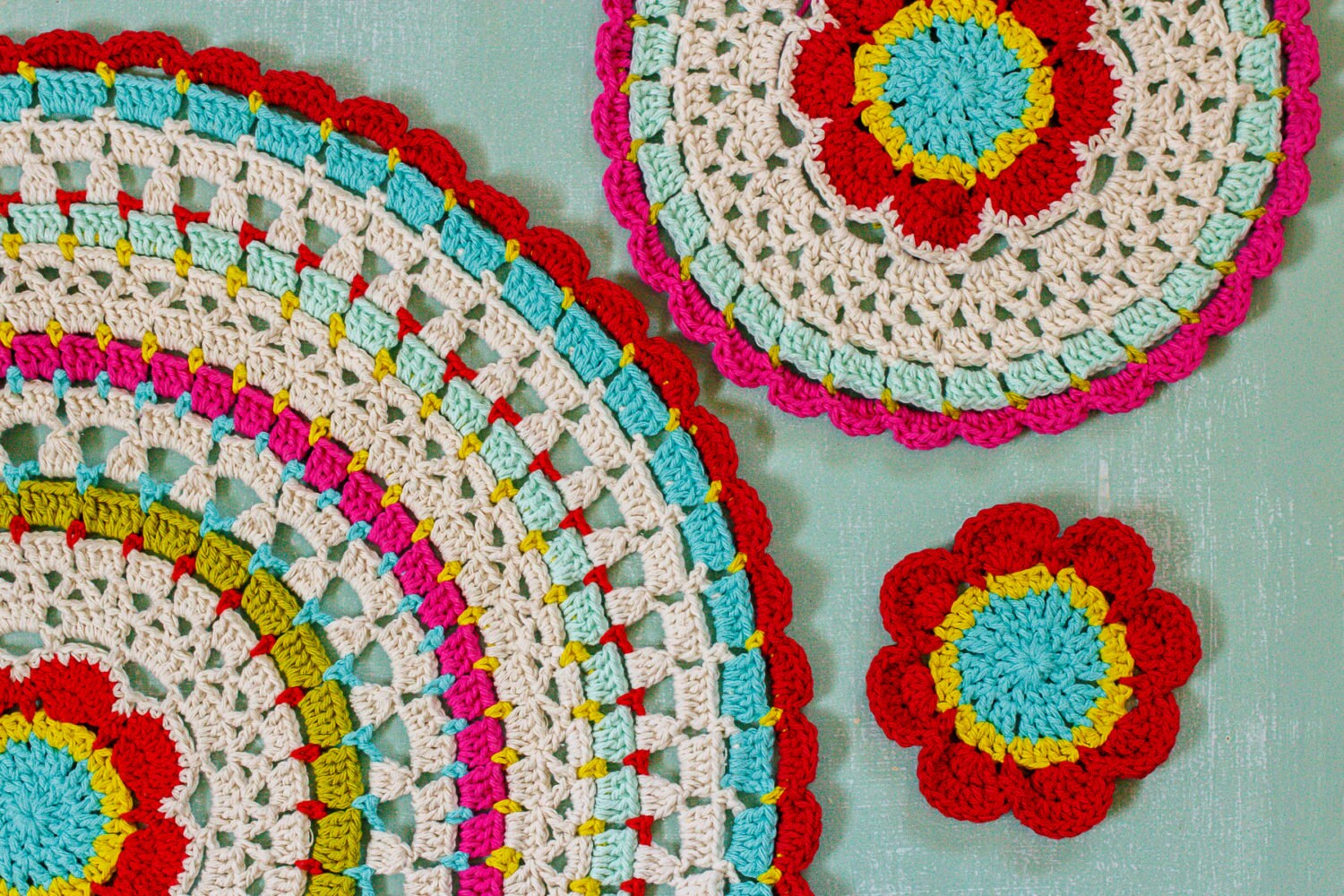 Mod Floral Mandalas Crochet Pattern and Tutorial - Etsy