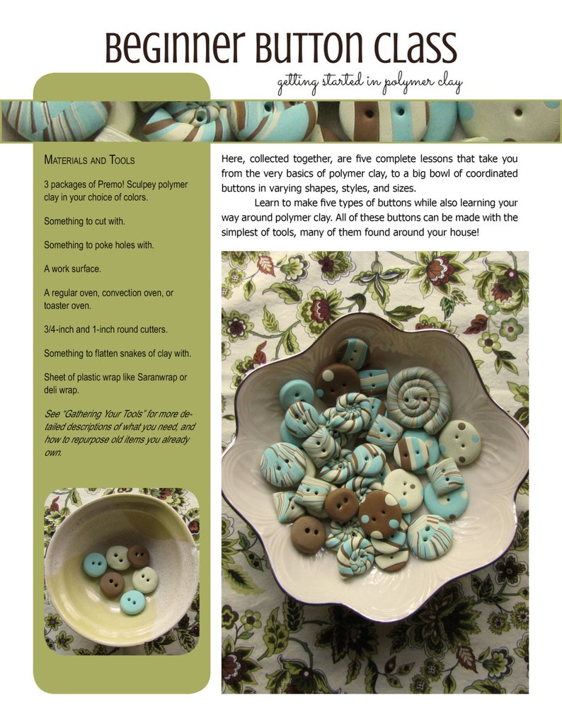 Beginner Button Class Polymer Clay Tutorial - Etsy