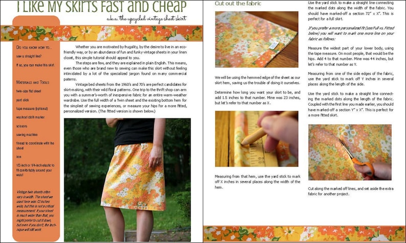 I Like My Skirts Fast and Cheap Sewing Pattern and Tutorial - Etsy